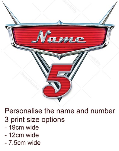 Cars Movie Badge Logo Cake Decoration Topper Personalised Edible Icing ...