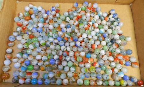 #18520m Large Group or Bulk Lot of 300 Vintage Vitro Agate Marbles .59 ...
