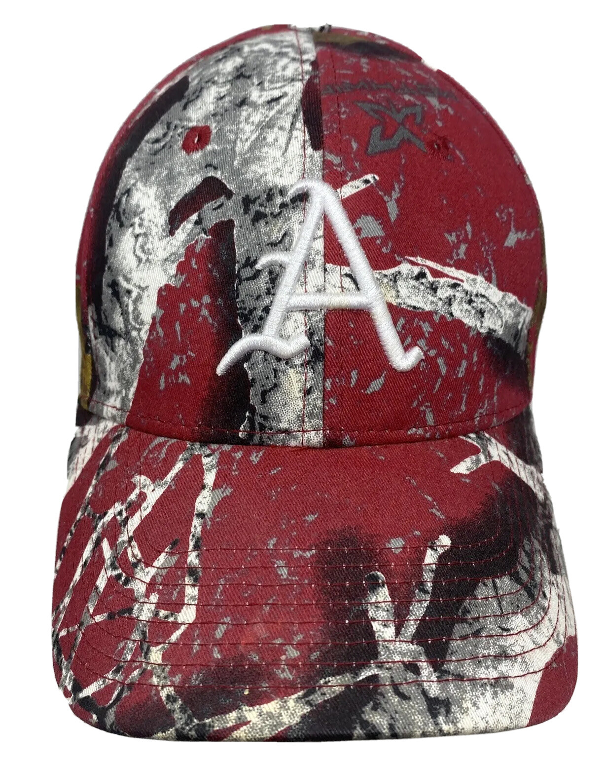 University of Arkansas Hat Razorbacks Embroidered Camo Red Adjustable ...