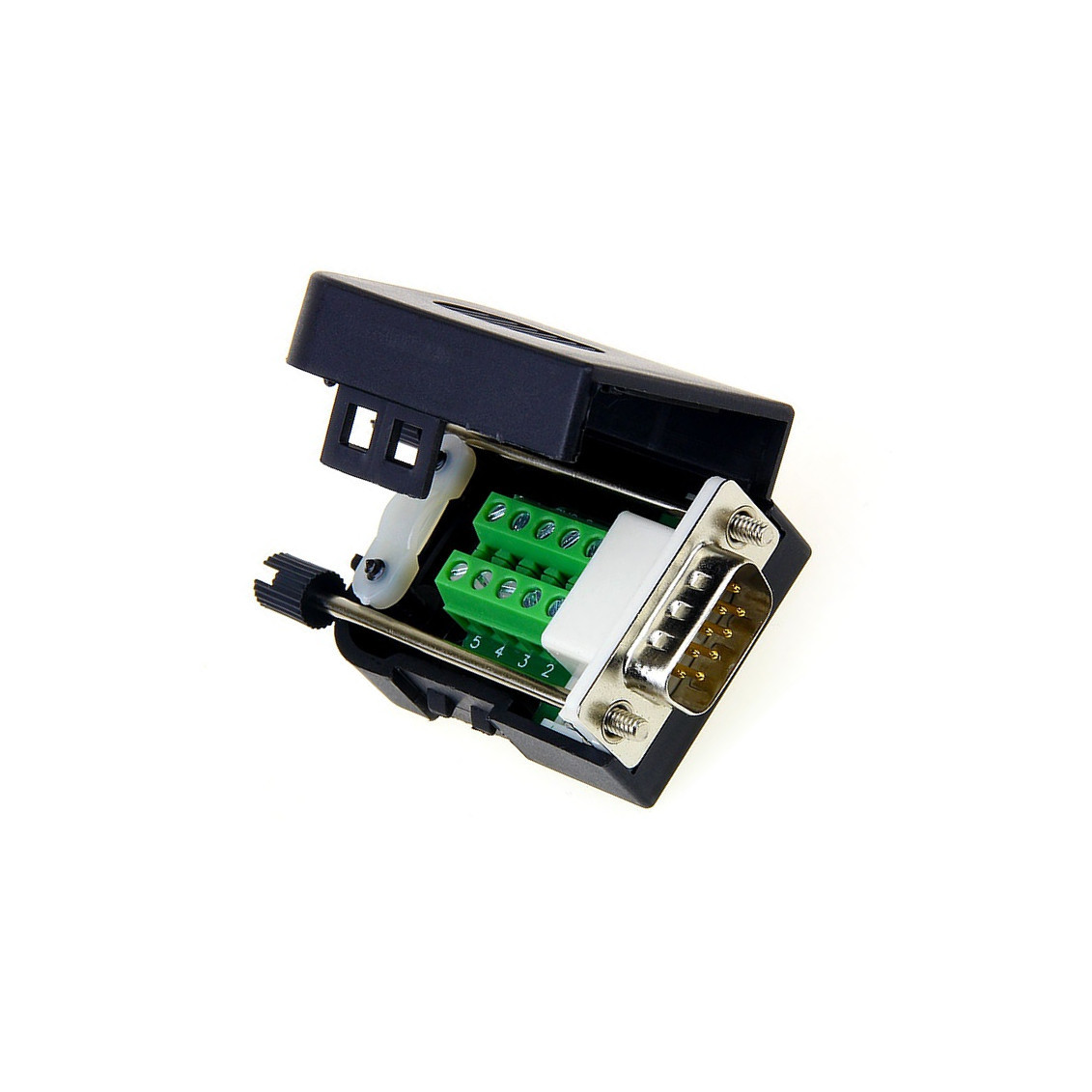 D-SUB DB9 Male 9Pin Black Cover Screw Type Breakout Terminals Connector ...