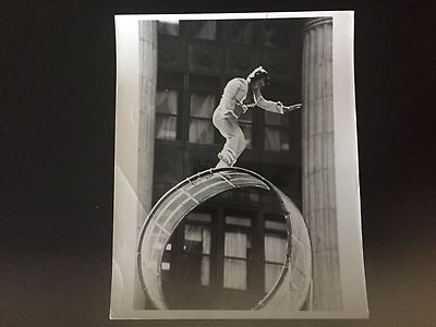 RARE DAREDEVIL CIRCUS ACT: High Wire - Acrobat Spinning on Large Wheel ...
