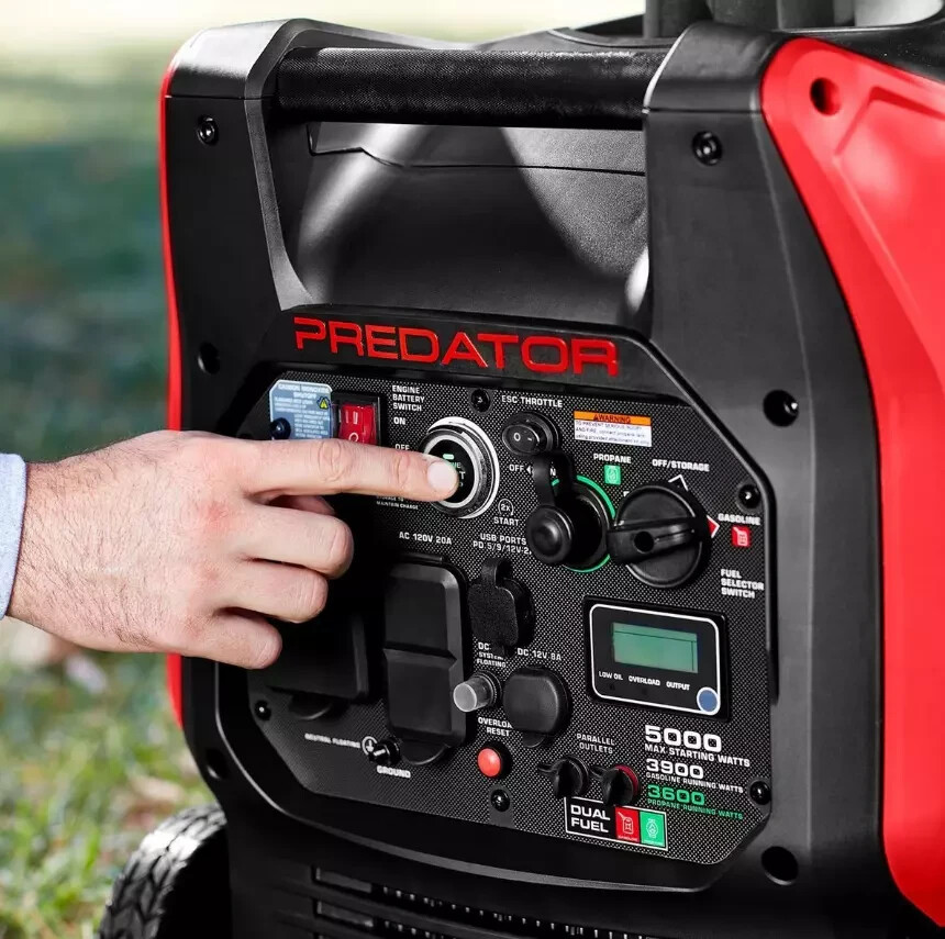 Predator 5000 Watt Inverter Generator Dual Fuel W/ Remote Start Camping ...
