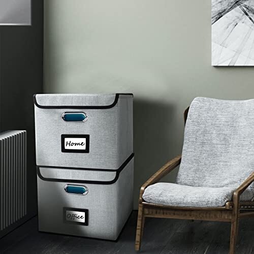 Upgraded Collapsible File Storage Organizer Boxes With Lids Portable ...