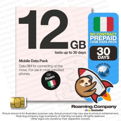 🚀 ITALY 30 DAYS 12GB DATA 4G 5G Prepaid Travel SIM Europe Roaming | eBay