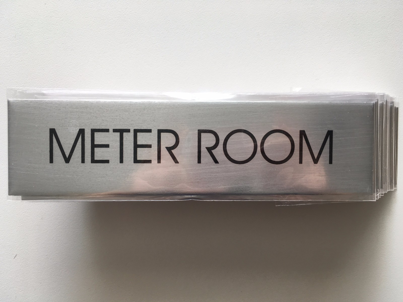 METER ROOM SIGN- BRUSHED ALUMINUM (ALUMINUM SIGN SIZED 2''X7.75 ...