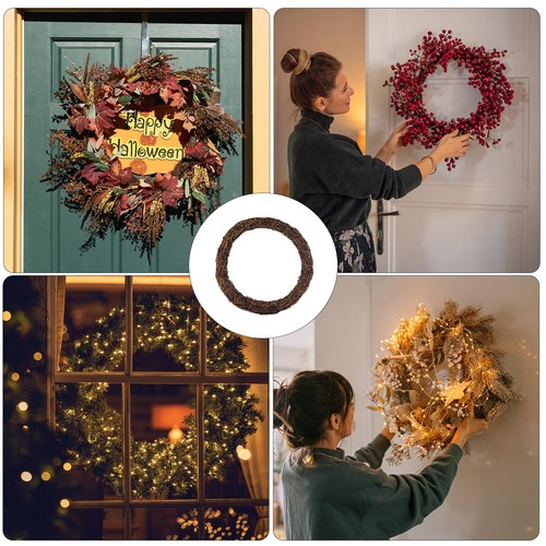 Natural Grapevine Wreath for Crafts - 12 Inch Round Rattan Twig Wreath ...