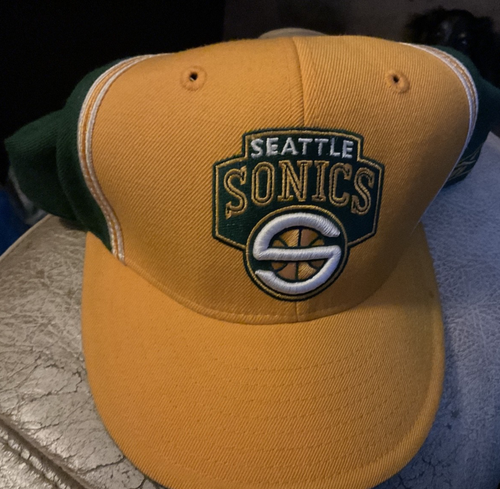 SEATTLE SONICS Hat Cap 7 3/4 Sonic REBOK NBA Basketball Throwback Wool ...