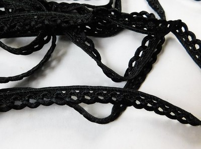 4 Yards Of Vintage Black Satin Loop Braid Trim Sewing Crafts 1/2" | eBay