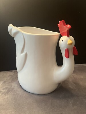 RARE Department Dept 56 French Hen Chicken Pitcher / Utensil Holder | eBay