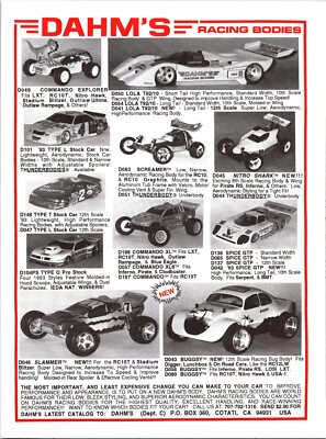 Dahm's Racing Bodies RC Print Ad Wall Art Decor Slammer Screamer Lola ...