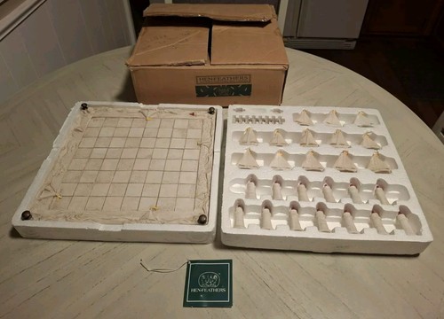 Hen Feathers Nautical Reversible Checkers Tic Tac Toe Game Sailboat ...