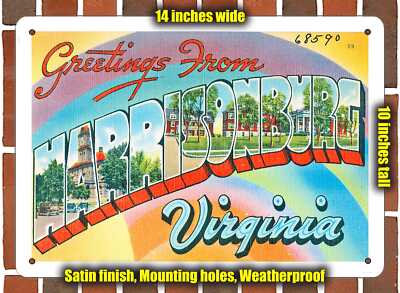 Metal Sign - Virginia Postcard - Greetings From Harrisburg, Virginia | eBay