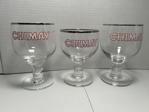 Set of 3 Different Chimay Beer Glasses Chalice Stemmed Belgium R2 | eBay