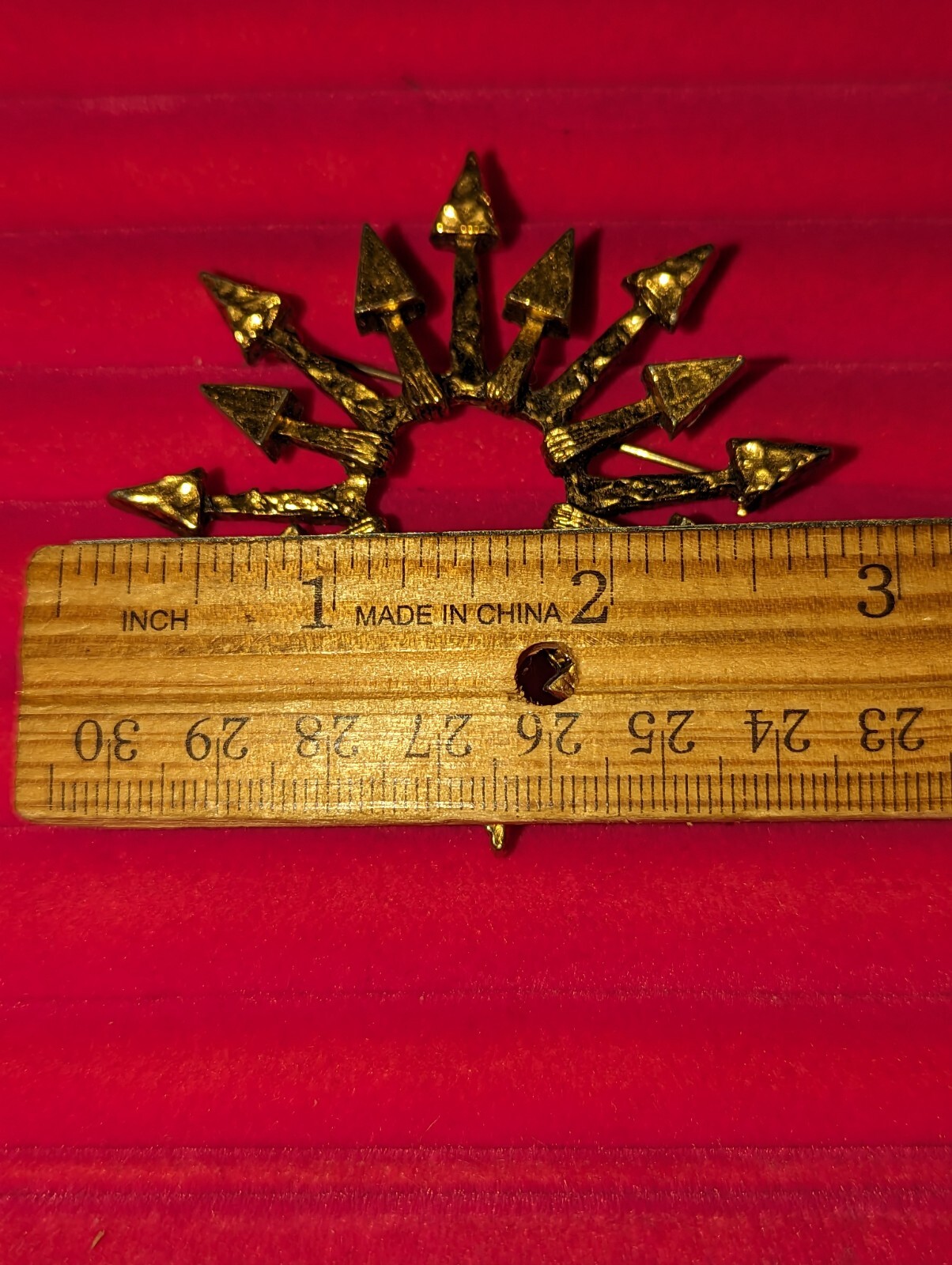 Rare Robert Zentall 3in Gold tone Brutalist Geo Brooc… - Gem