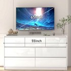 55 Inch Large Wood Chest of 7 Drawer Handle Free, Long Dresser | eBay