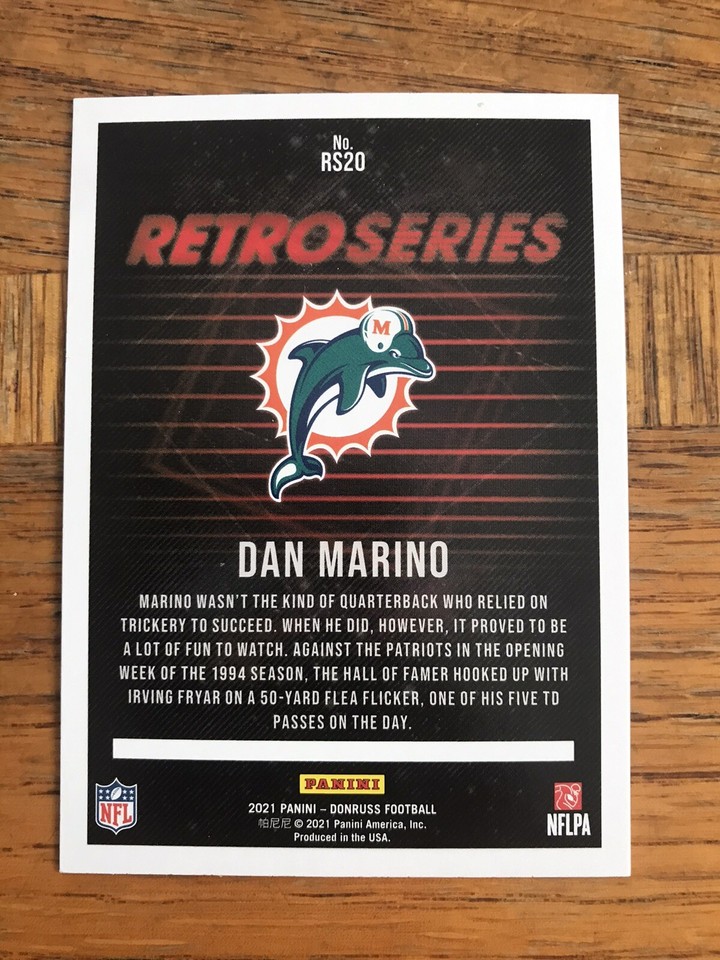 2021 panini donruss retro series Dan Marino #RS20 Miami Dolphins | eBay