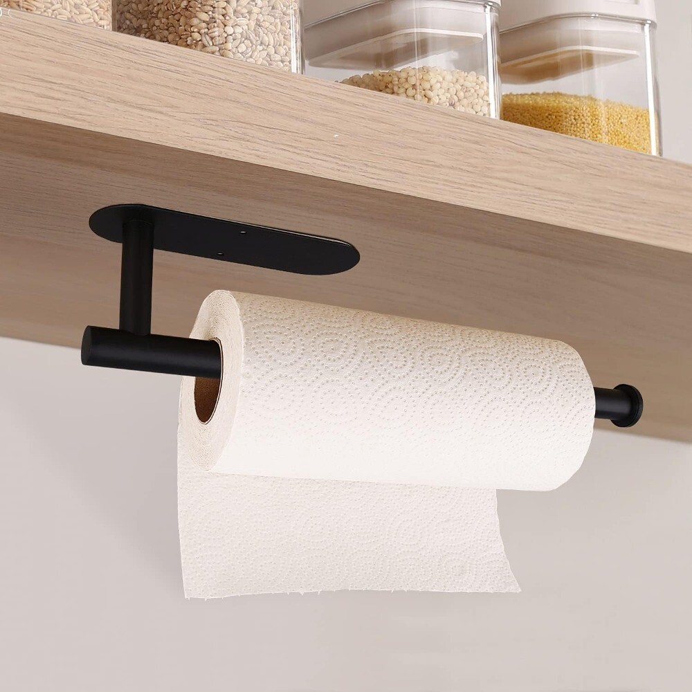 Stainless Steel Tissue Holder Black Paper Towels Rolls Paper Towel ...