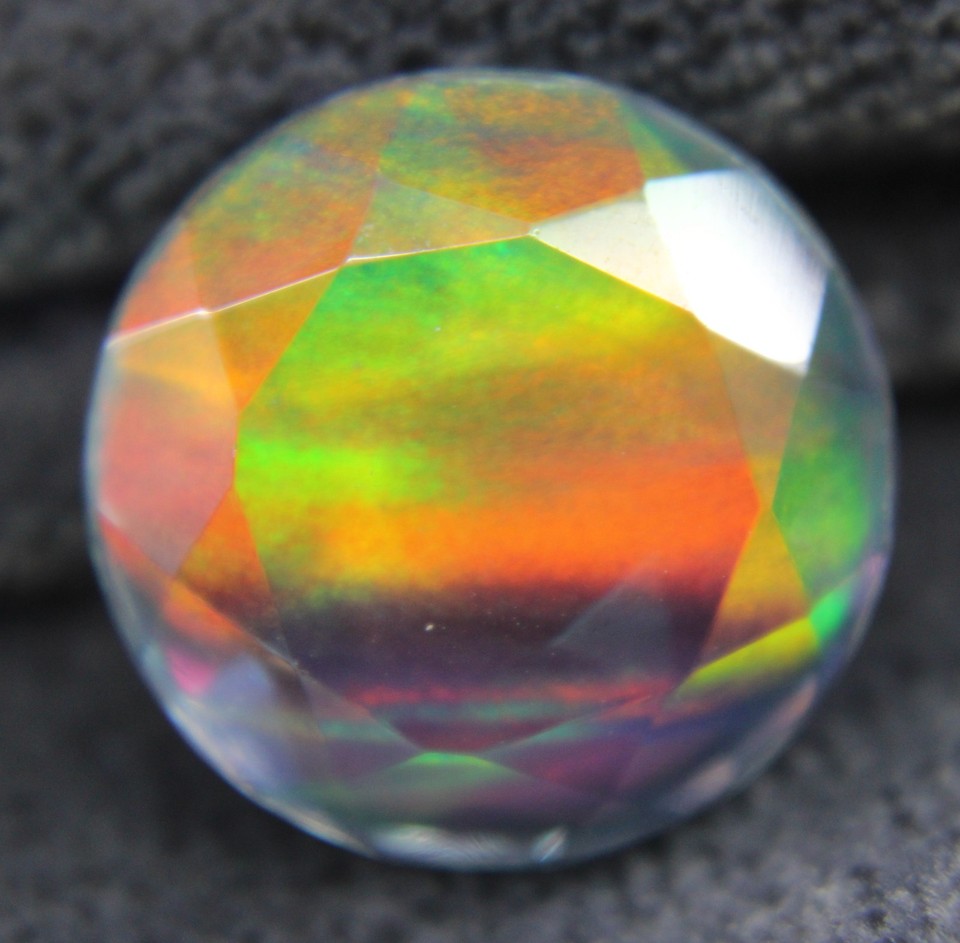 7.60 Ct Round Cut Fire Opal Triplet Multi Color Loose Gemstones ...