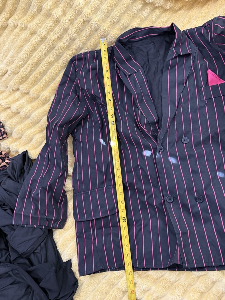 Men’s Jazz Pink Black 20’s Gangster Costume Mob Boss Mofia Gomez Adams ...