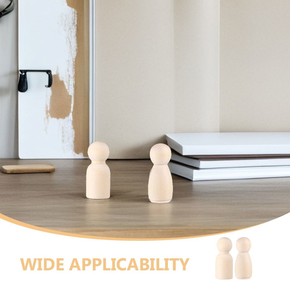 20 Pcs Diy Painting Peg Dolls Decorative Wood People Blank Wooden ...