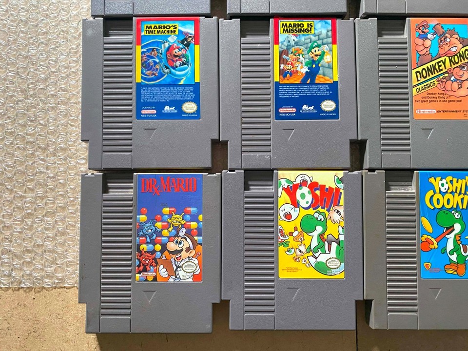 LOT OF 12 Mario NES Games (Bros 1 2 3 Arcade Time Missing Wario ...