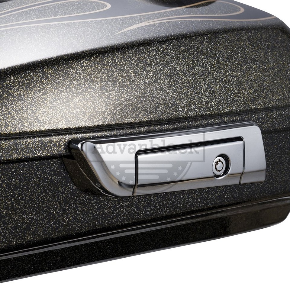 Hard Candy Hot Rod Red Flake Razor Rear Trunk Luggage Flames For Harley ...