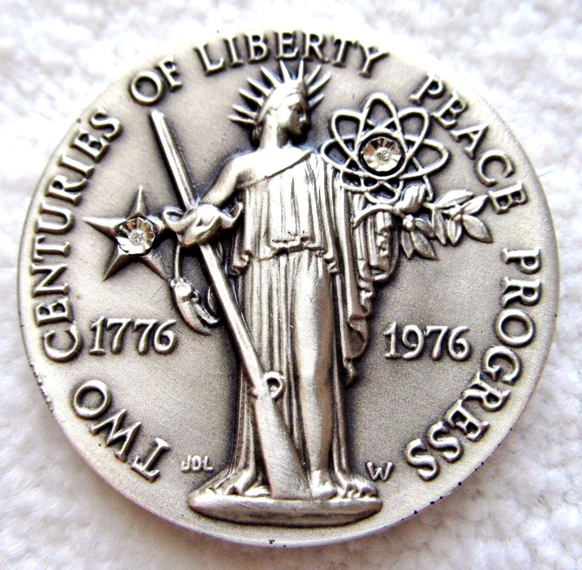 Two Centuries of Liberty Peace Progress .925 Silver with Diamond Medal ...