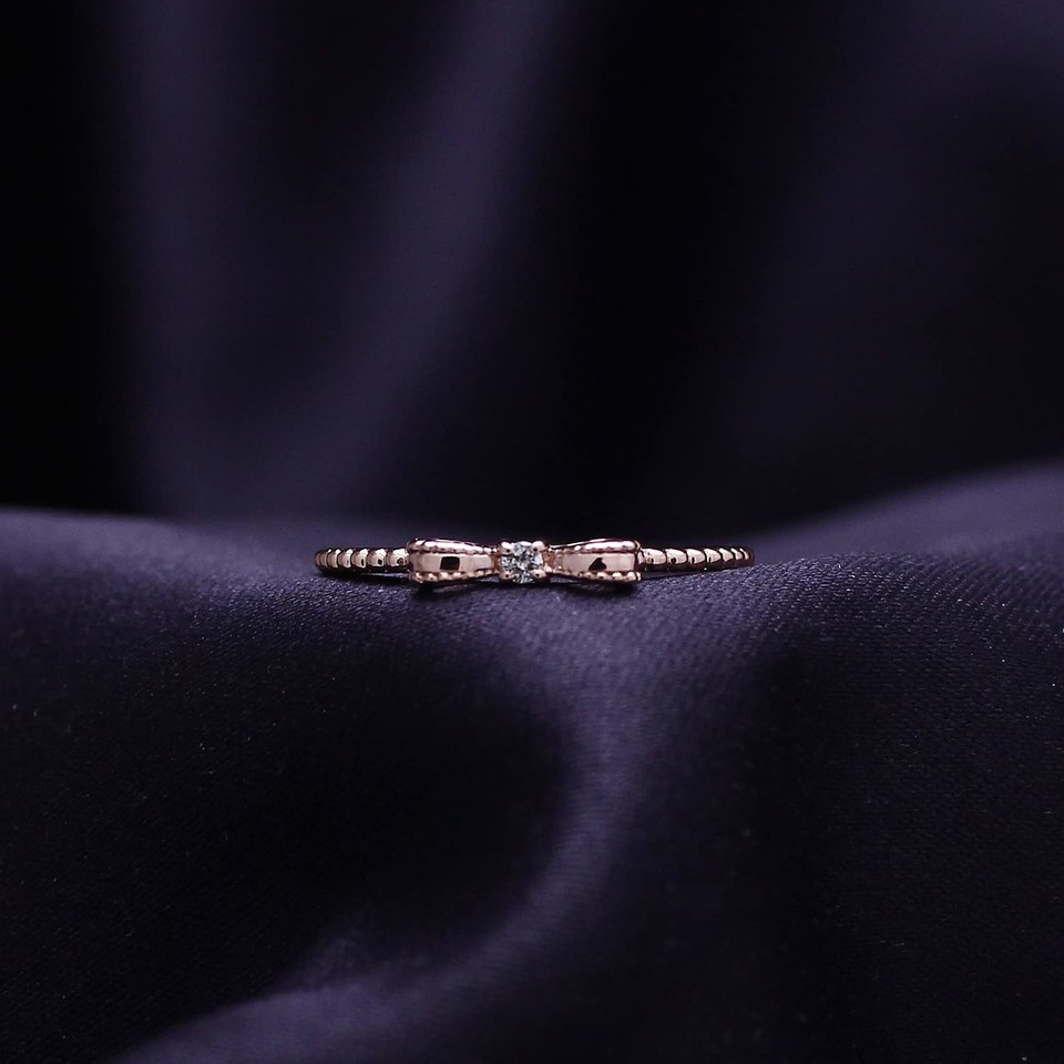 0.02ct I-J I2-I3 Natural Diamond 10K Rose Gold Ring | eBay