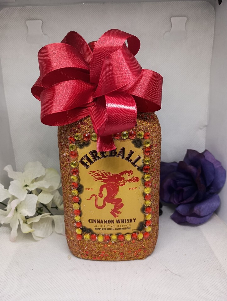 Bedazzled Sparkly Battery Operated Decorative Liquor Bottle (Fireball ...