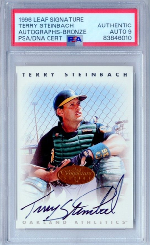 Terry Steinbach 1996 Leaf Signature Series Bronze On Card Auto Oakland ...