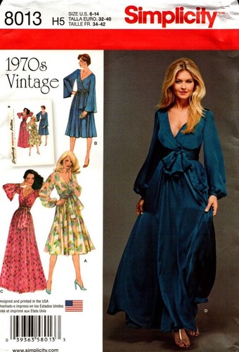 Simplicity Sewing Pattern 8013 Misses 1970s Vintage Dress 6-14 or 14-22 ...