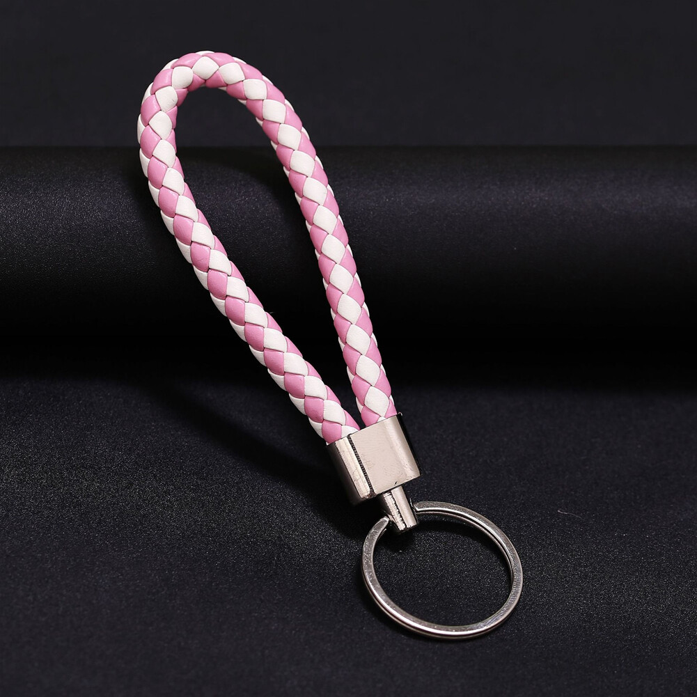 10pcs PU Leather Car Wrist Strap Home Office Bag Pendant Braided Rope ...
