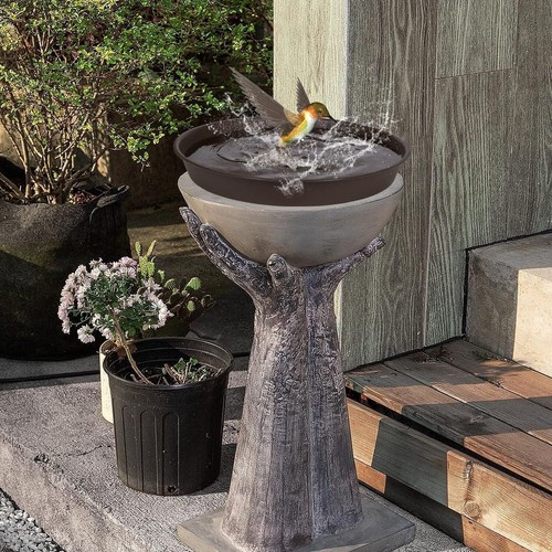 Angde 2 Pack of 18 19 inch Tray, Large Plant Saucer, Bird Baths Tray ...