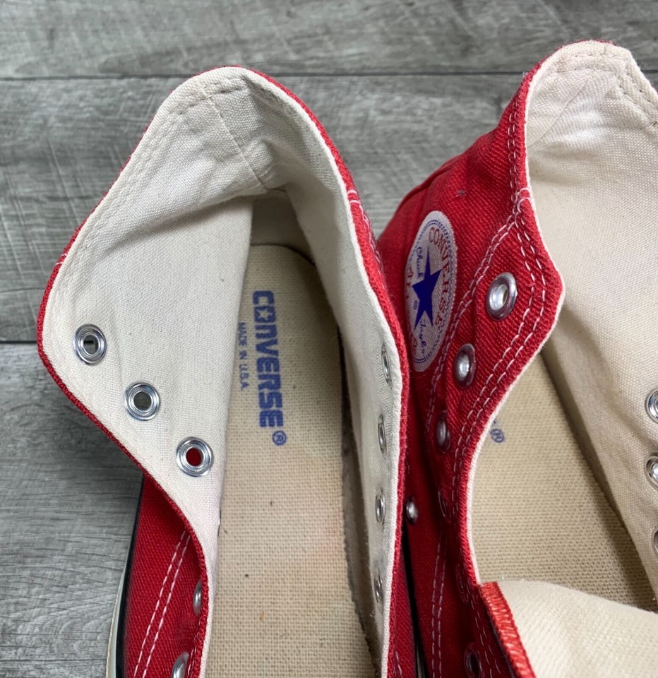 Vtg CONVERSE Chucks All Star Red High Top Shoes Sneakers Kicks Shoes 4. ...