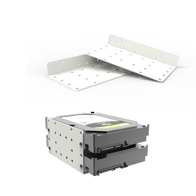 2 Bay Hard Disk Rack DIY 3.5 Inch HDD Bracket Holder Box Cage Case ...