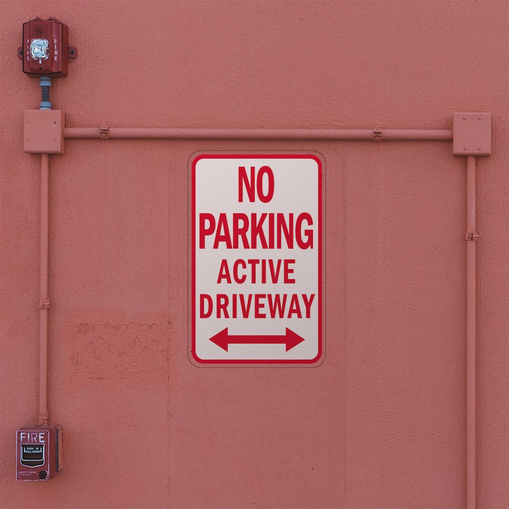 Vertical Vinyl Stickers No Parking Active Driveway Parking Safety Sign ...