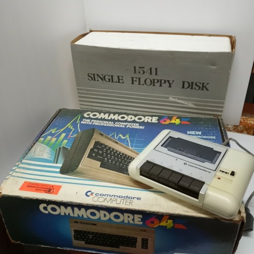 Commodore 64 with Cassette and 1541 Floppy Disk drive and Boxes | eBay