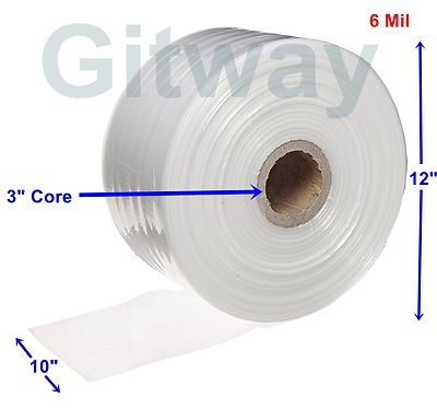 10" x 725' Clear Poly Tubing Tube Plastic Bag Polybags Custom Bags on ...