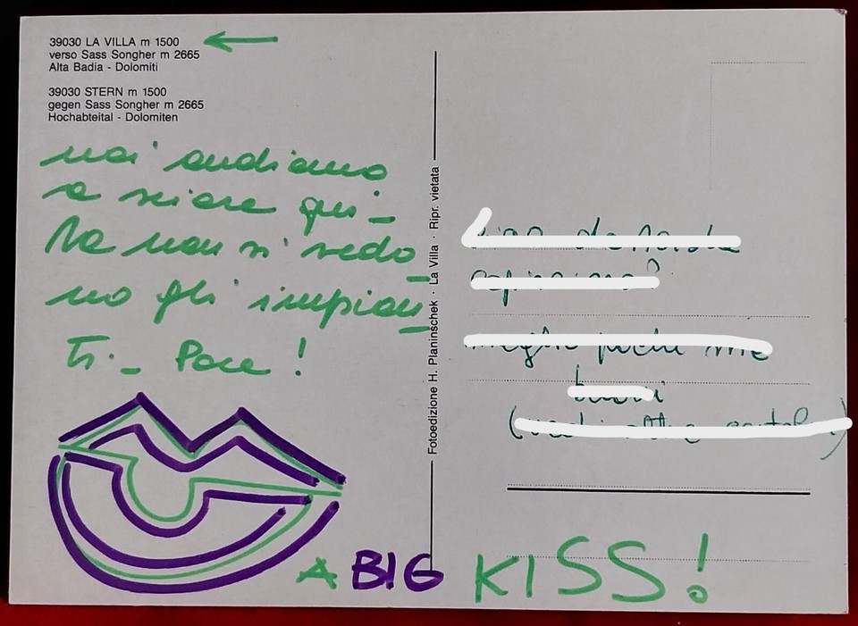 Postcard Dolomites Alta Badia La Villa Towards Sass Songher (C 36) | eBay