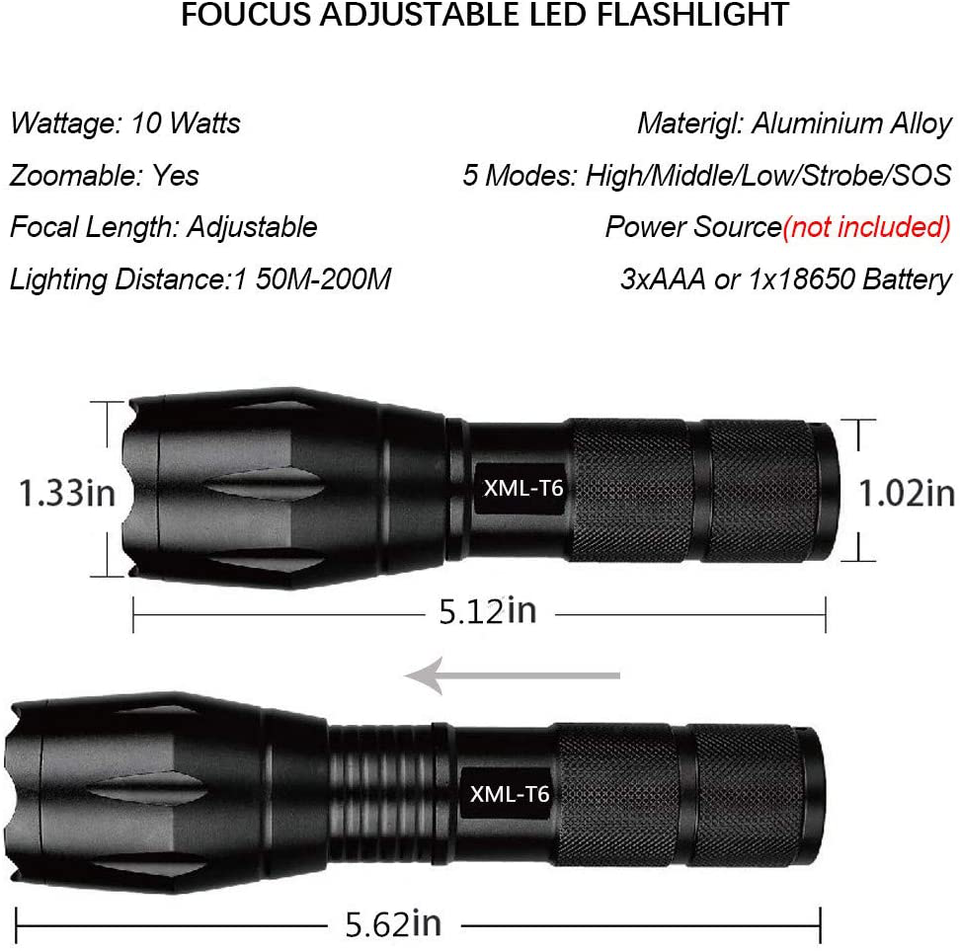 Tactical Flashlight Tac Light Pro As Seen On TV TC1200 Flashlights NEW ...