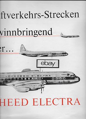 LOCKHEED ELECTRA PROP- JET 1957 2 PAGE GERMAN AD | eBay