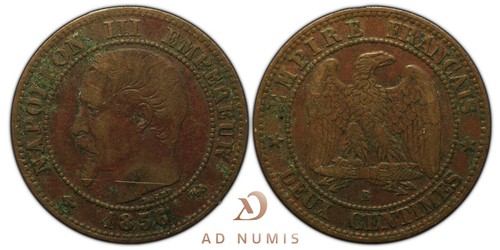 France 2 Centimes 1856 B Napoleon III XF Bronze French Coin | eBay
