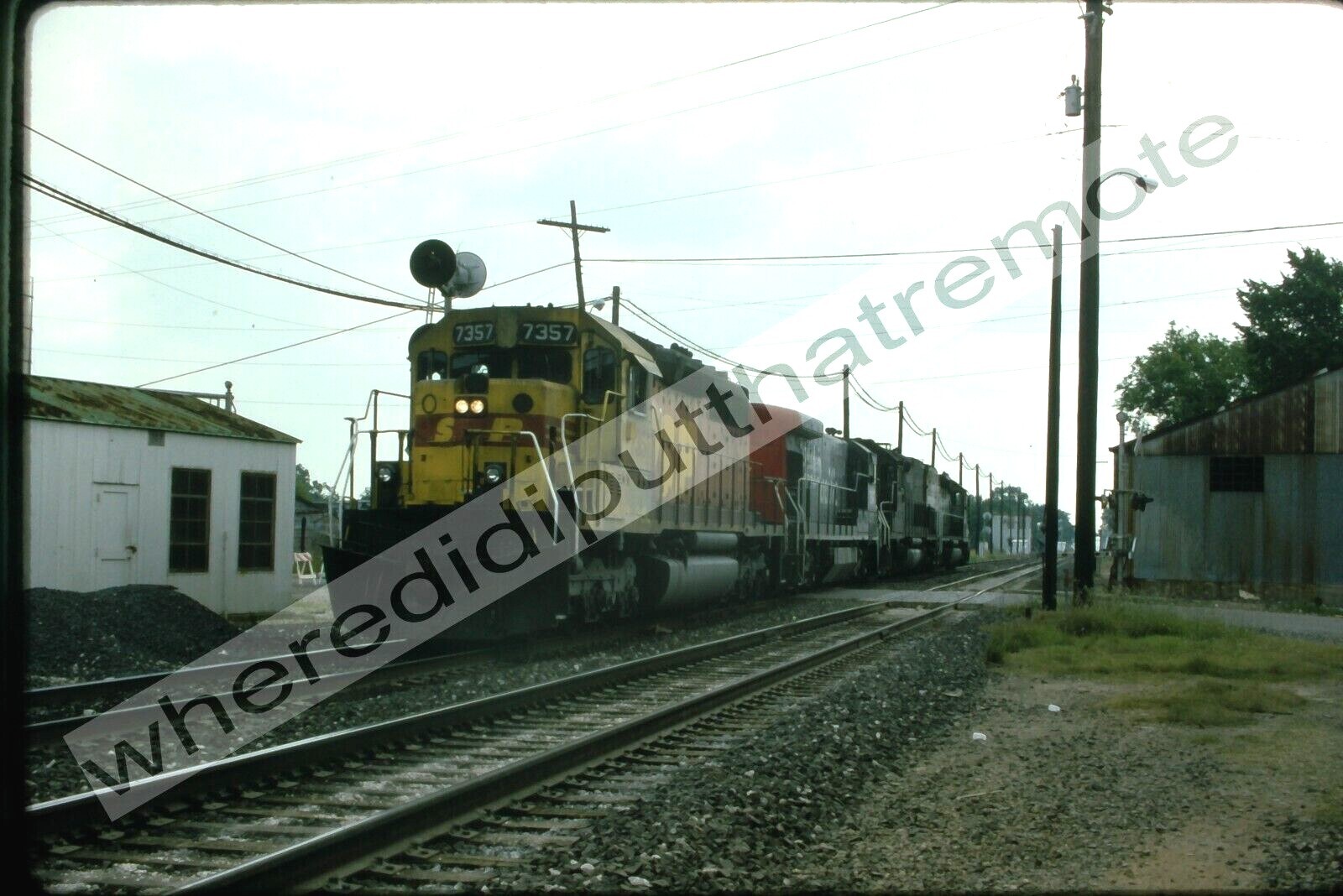Original Slide Southern Pacific SP 7257 EMD GP40-2 Houston TEX 5-1994 ...