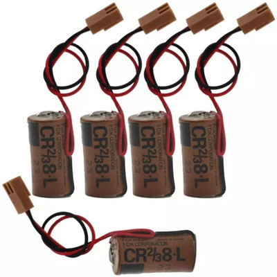5x for FDK CR2/3 8.L battery with brown plug for PLC Memory Backup ...