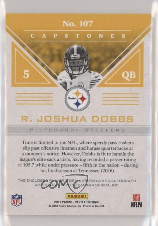 2017 Panini Vertex Rookie Capstones 93/99 R Joshua Dobbs #107 Auto qf8 ...
