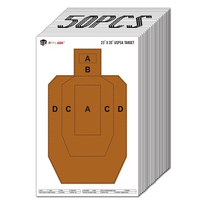 23" x 35" IPSC/USPSA Practice Paper Shooting Targets, Competition Torso ...