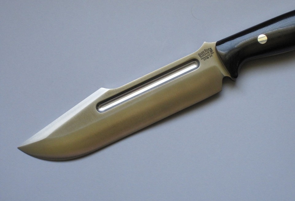 Bark River Knives Bravo Tope Recon CPM 3V Knife, Black Canvas Micarta ...