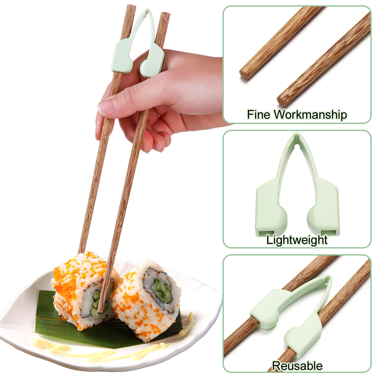 Left Handed Learning Training Chopsticks Easy to Use Reusable Chopstick ...