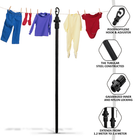 2.4M LAUNDRY WASHING CLOTH TELESCOPIC LINE PROP EXTENDING CLOTHES DRYER ...
