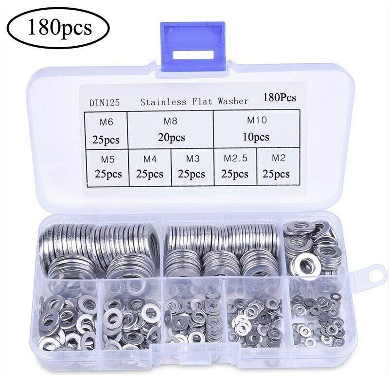 790 x STAINLESS STEEL ASSORTED FLAT WASHERS SPRING WASHERS FOR METRIC ...
